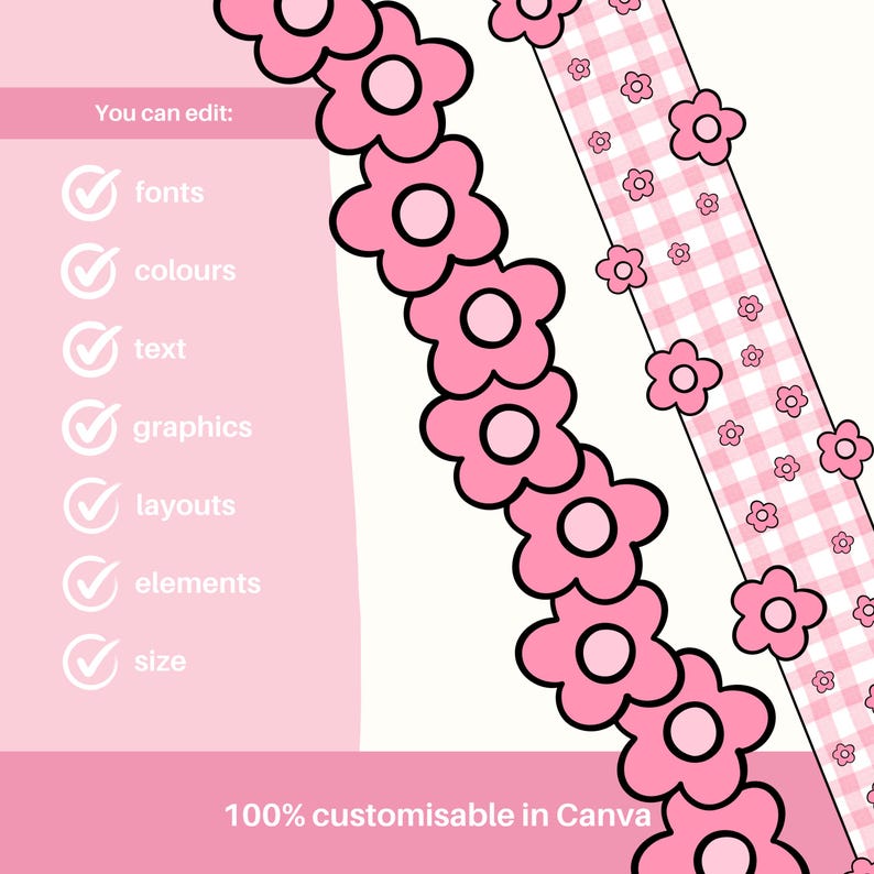 Editable Gingham Classroom Bulletin Board Borders Bundle Gingham Modern ...