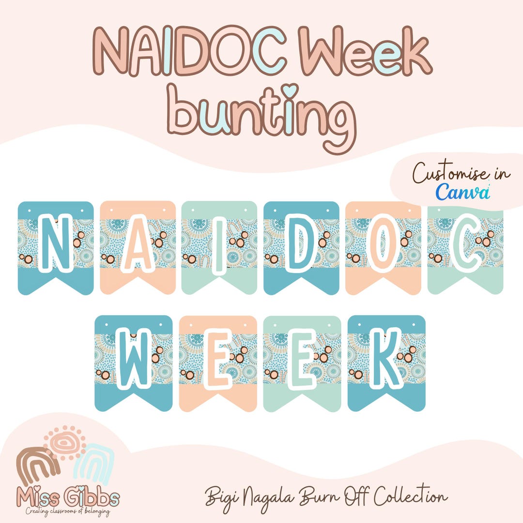 NAIDOC Week Bunting | Burn off Collection | Canva Template | Aboriginal ...