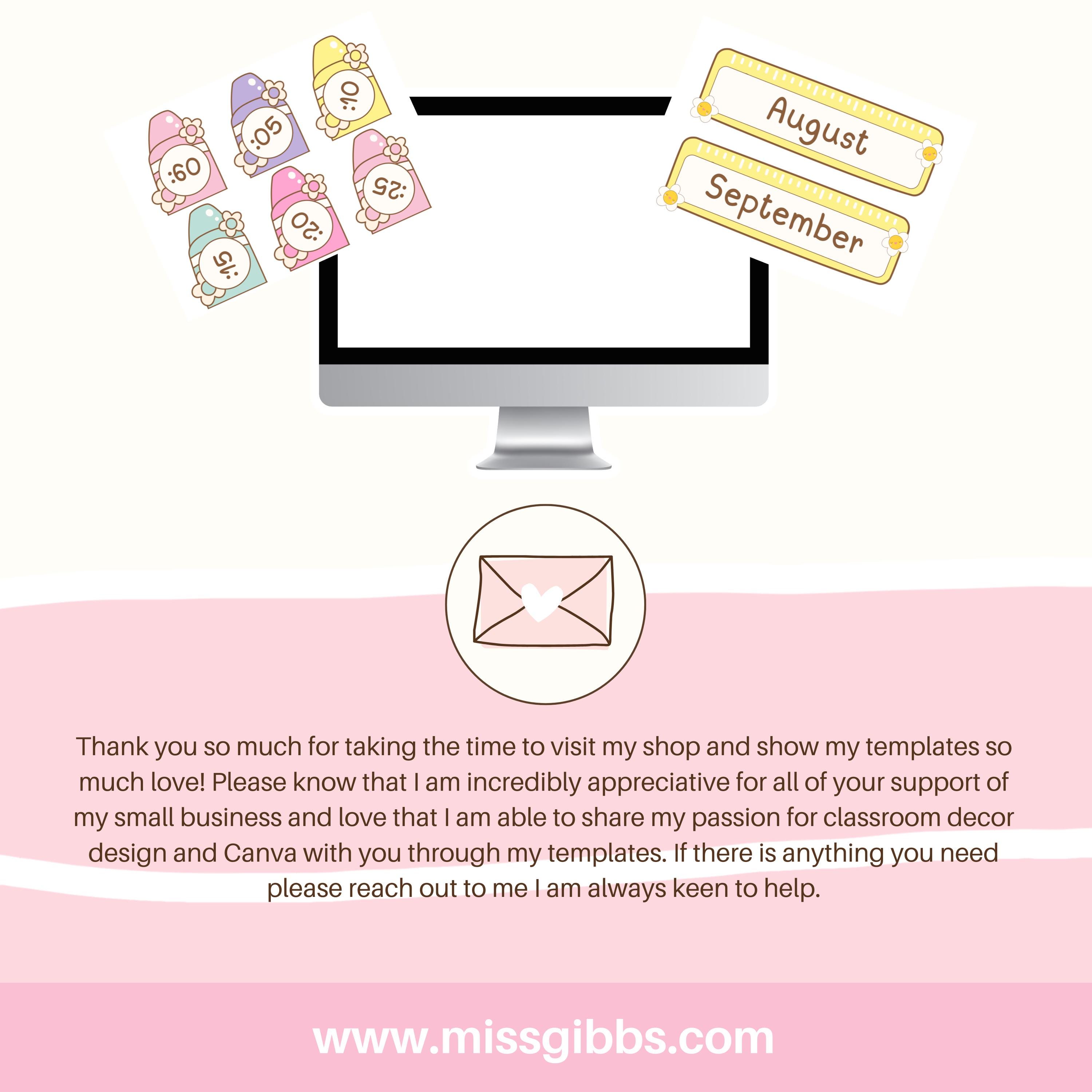 Editable Classroom Calendar Clock Labels and Visual Timetable Modern ...