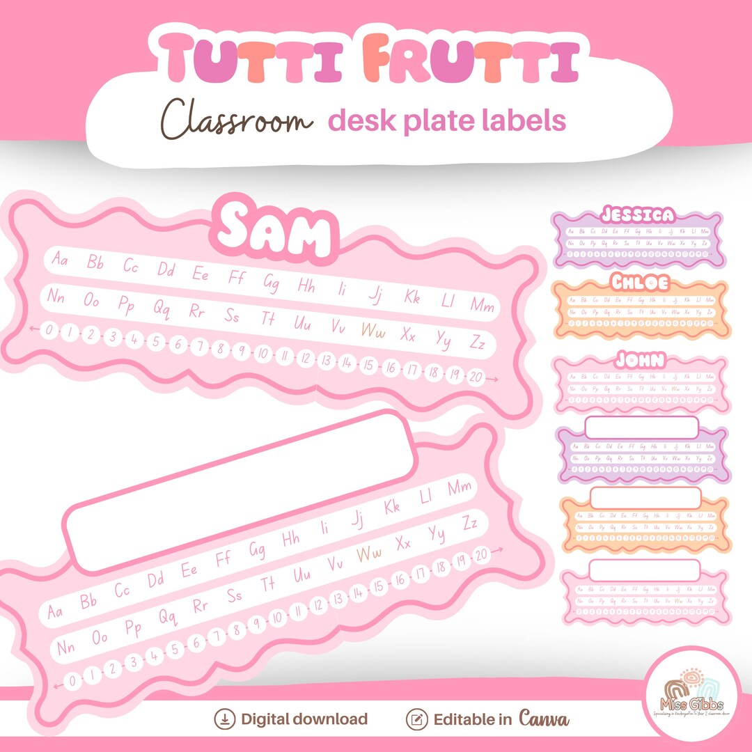 Student Desk Labels | Modern Classroom Decor | the Alphabet | Number ...