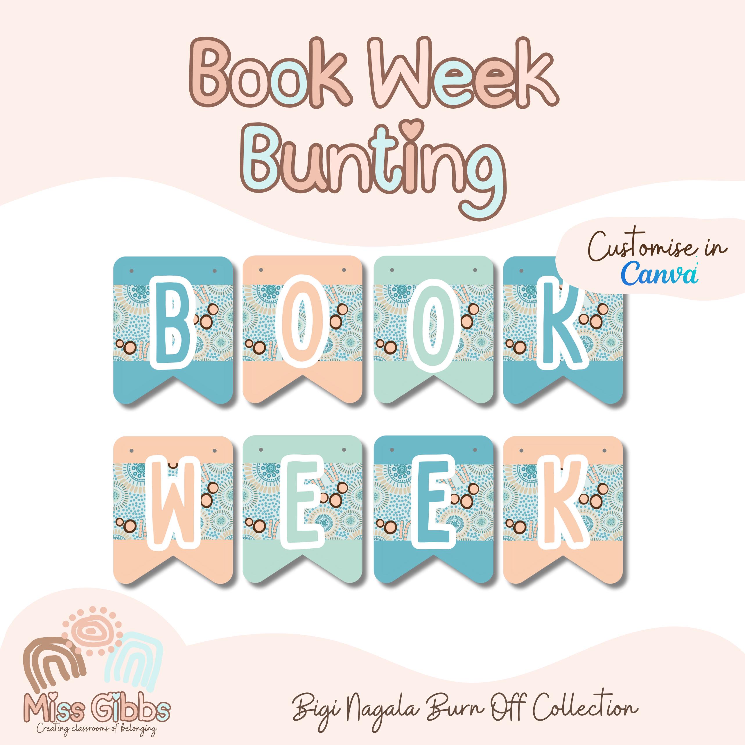 Book Week Bunting | Burn off Collection | Canva Template | Aboriginal ...