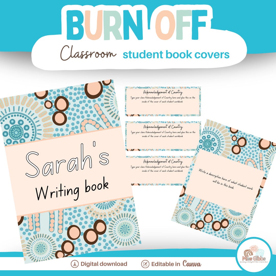 Aboriginal Student Book Covers With Acknowledgement of Country | Canva ...