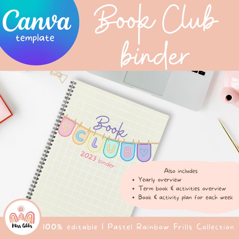 Children's Book Club Binder | Canva Template - Etsy