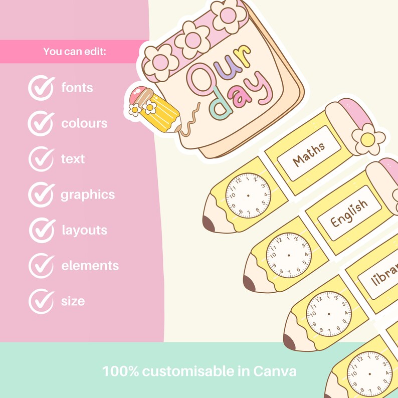 Pastel Classroom Decor Bundle Classroom Calendar, Clock Labels and ...
