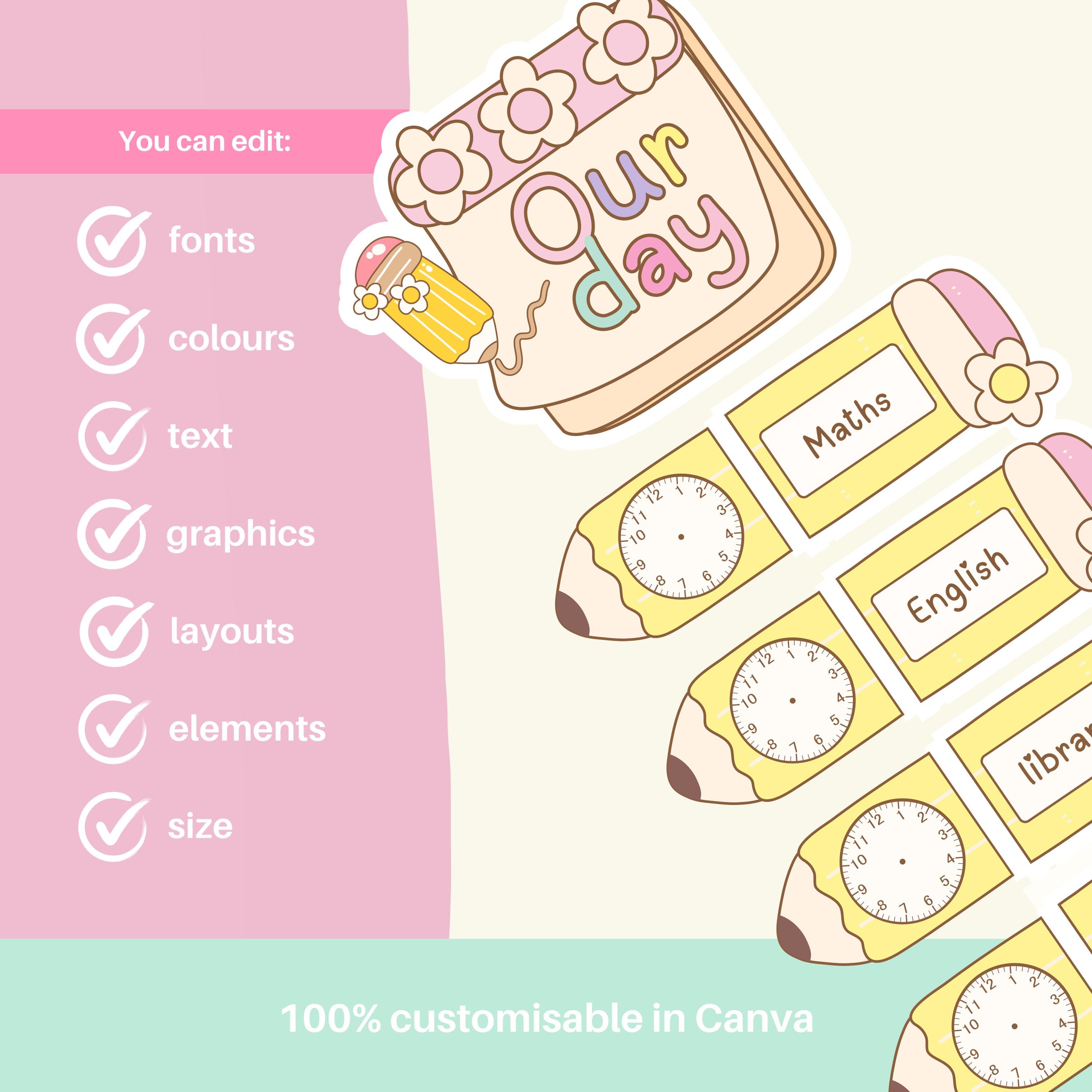 Pastel Classroom Decor Bundle Classroom Calendar, Clock Labels and ...