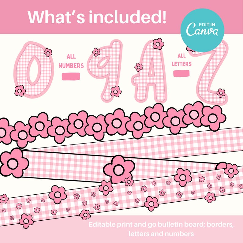 Gingham Classroom Bulletin Board Bundle Including - Gingham Classroom ...