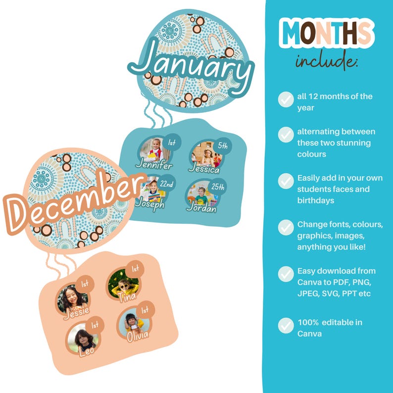 Aboriginal Classroom Birthday Display Bundle Modern Classroom Decor ...