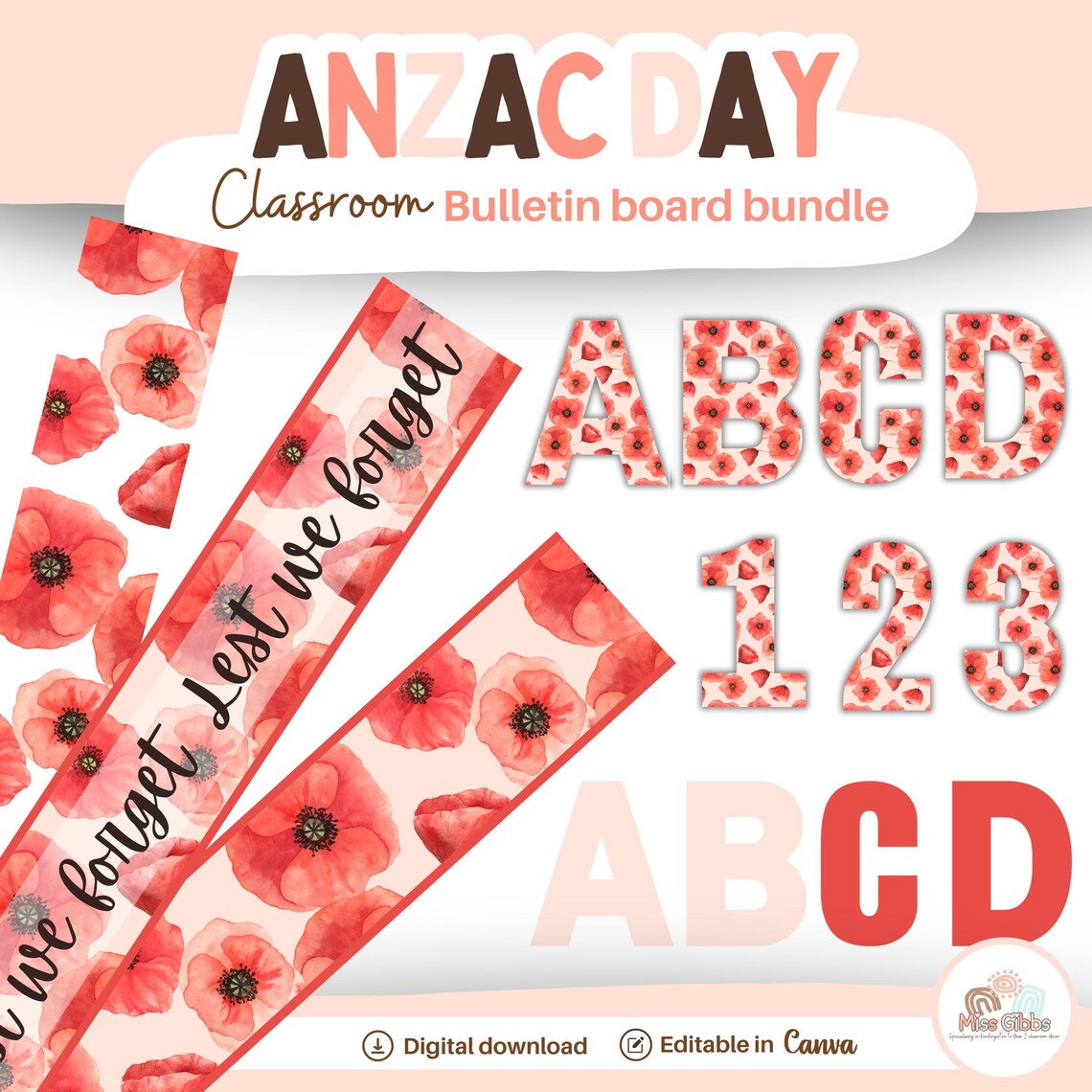 ANZAC Day Classroom Decor Bulletin Board Bundle Remembrance Day ...