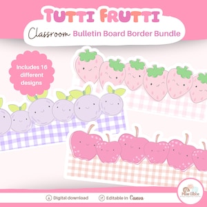 Classroom Bulletin Board Borders Bundle Modern Classroom Decor Gingham ...