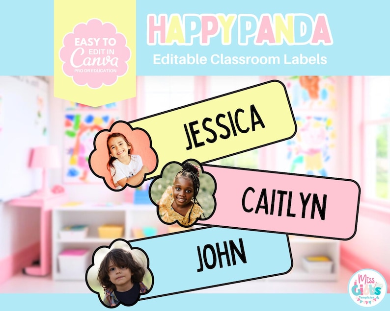 Pastel Classroom Labels Student Name Labels for the Classroom ...