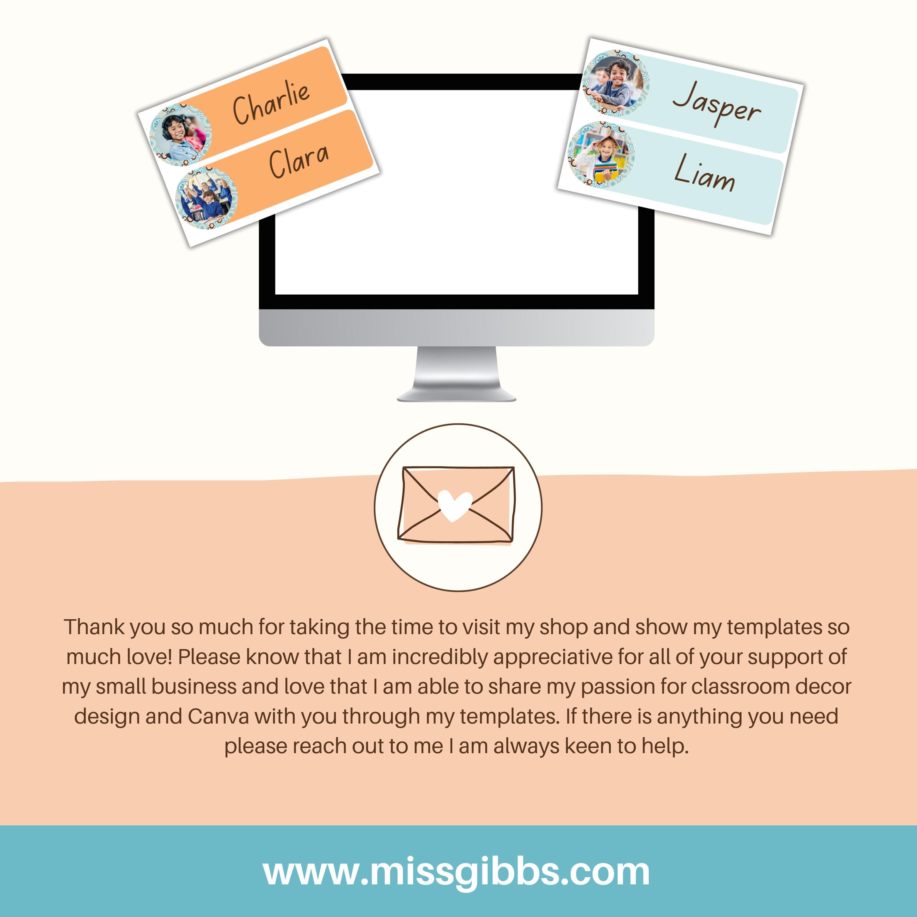 Aboriginal Classroom Labels | Burn off Collection | Canva Template ...