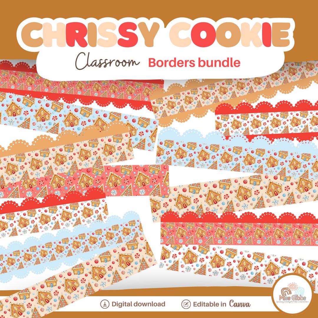 Christmas Bulletin Board Borders Bundle Modern Classroom Decor | Canva ...