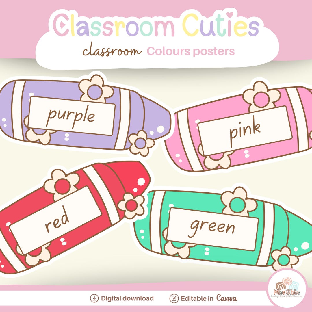 Editable Classroom Colours Posters Modern Classroom Decor for the ...