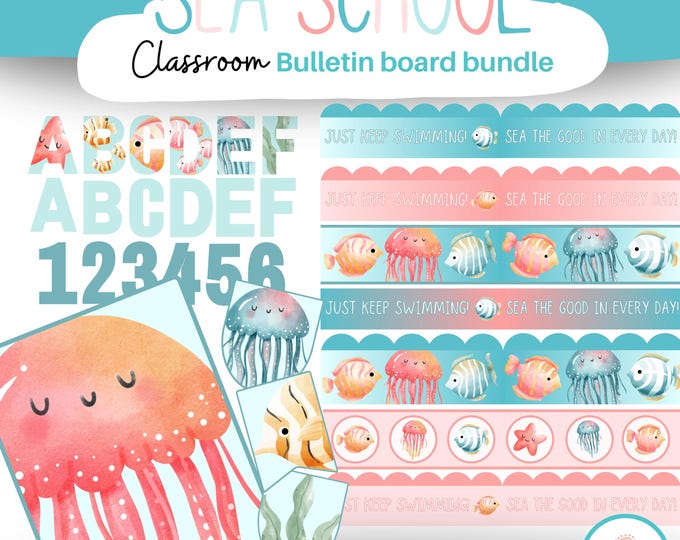 Modern Ocean Surf Classroom Decor Bundle | Ocean Inspired Classroom ...
