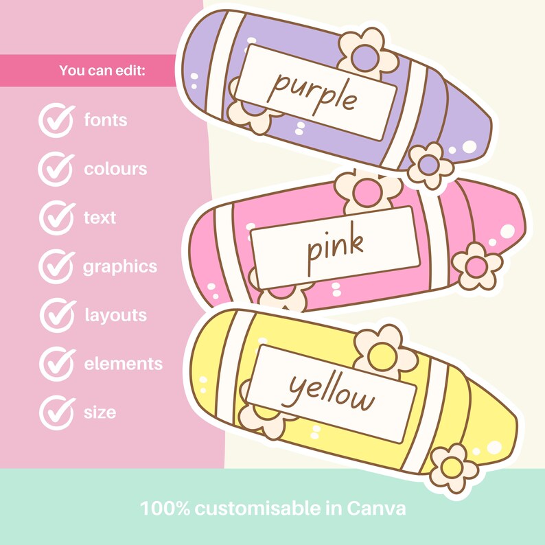 Editable Classroom Colours Posters Modern Classroom Decor for the ...