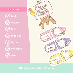 Pastel Classroom Decor Bundle Calendar Clock Labels and Visual ...
