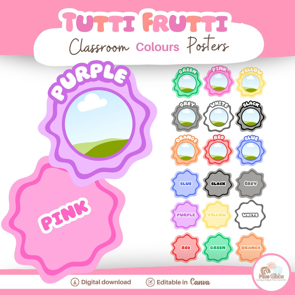 Classroom Colours Posters 10 Posters Included | Modern Classroom Decor ...