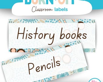 Aboriginal Classroom Labels | Burn off Collection | Canva Template ...