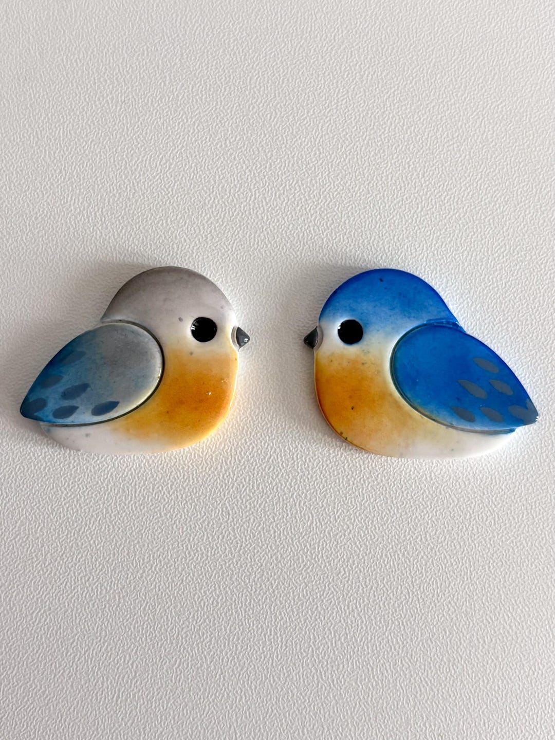 Eastern Bluebird Couple, Decorative Magnet Mirrored Pair, Polymer Clay ...