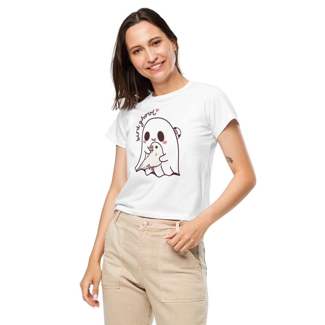 Bird Ghoul Ghost Hugging Budgie Womens High-waisted T-shirt - Etsy