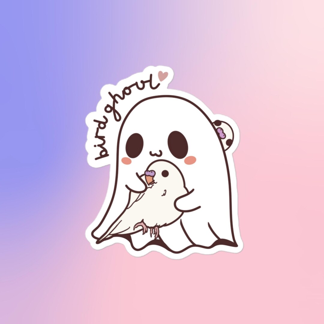 Bird Ghoul Ghost Hugging Budgie Bubble-free Stickers - Etsy