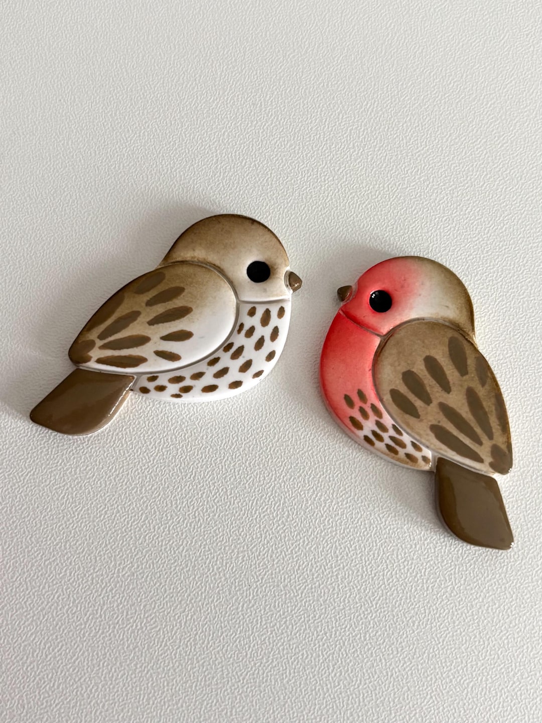 House Finch Couple, Decorative Magnet Mirrored Pair, Polymer Clay ...