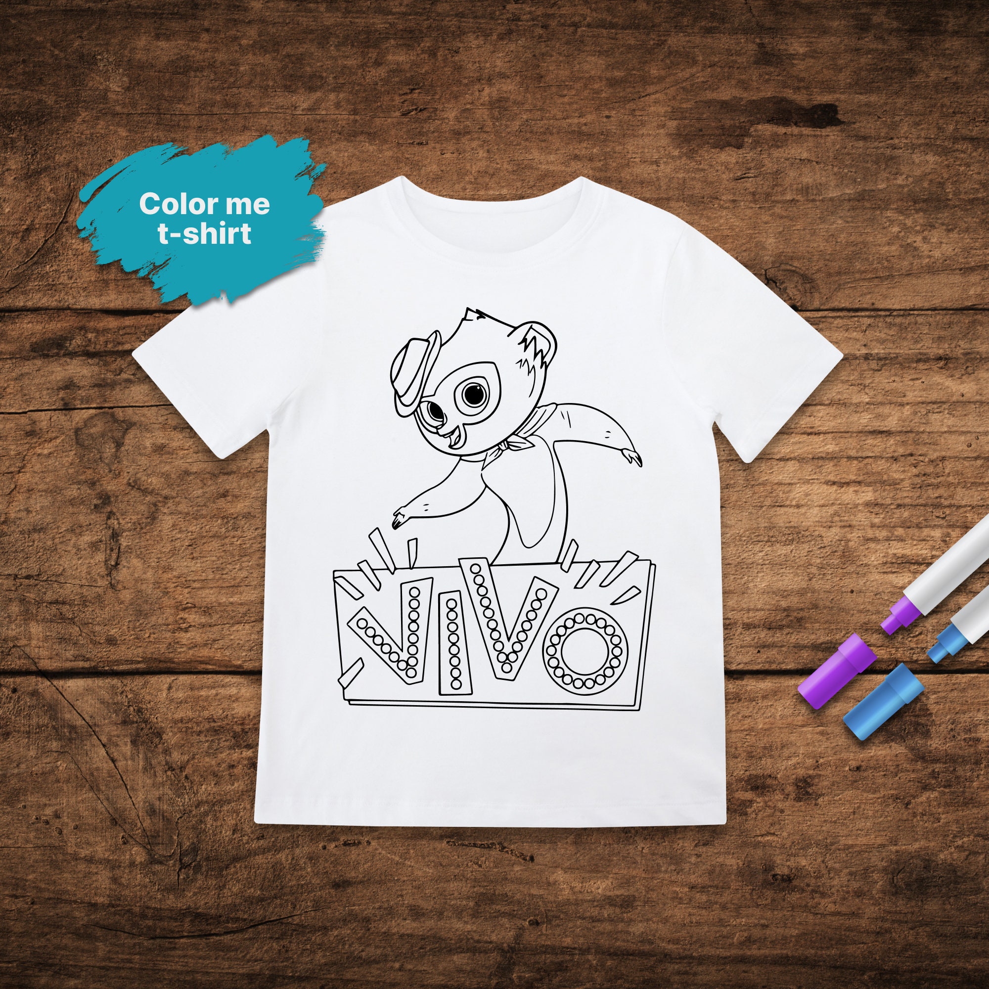 Vivo Kids Coloring Shirt | Kids Coloring T-shirt | Doodle Shirt | Color ...