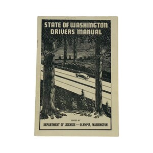 Vintage Wa Drivers Manual Illustrated Drivers Education Booklet DOL ...