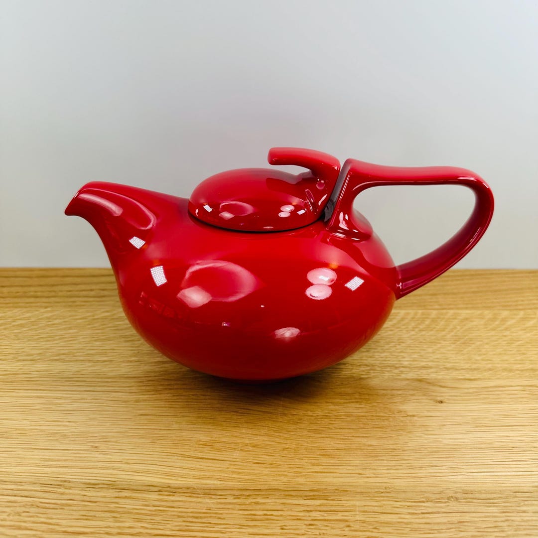Annaburg Red Porcelain Teapot: Vintage MCM Made in Germany - Etsy