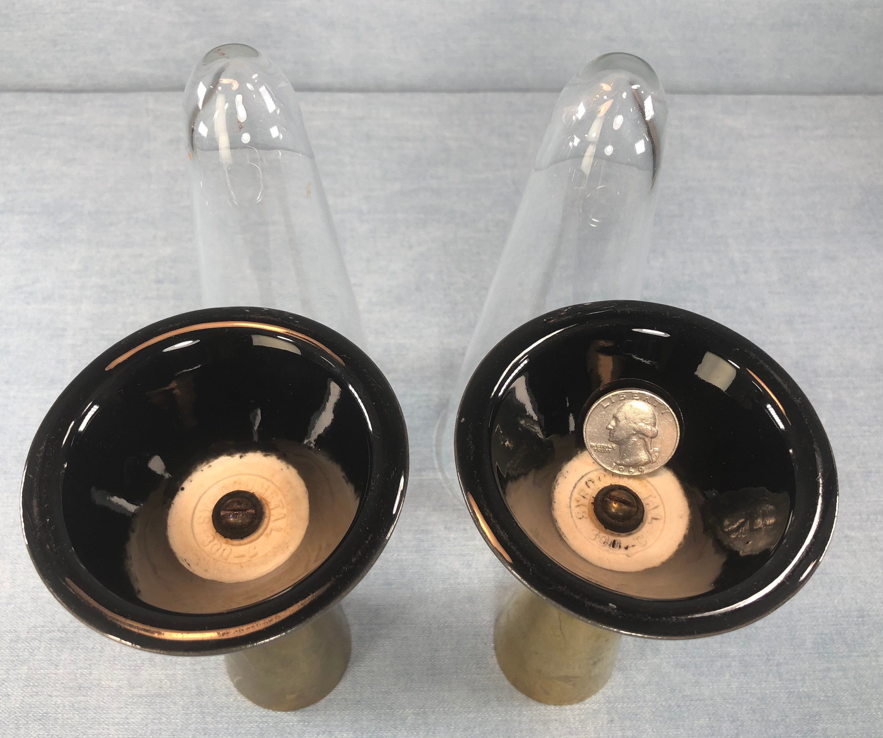 Pair MCM Vases / Flutes Mid Century Modern Removable Glass - Etsy