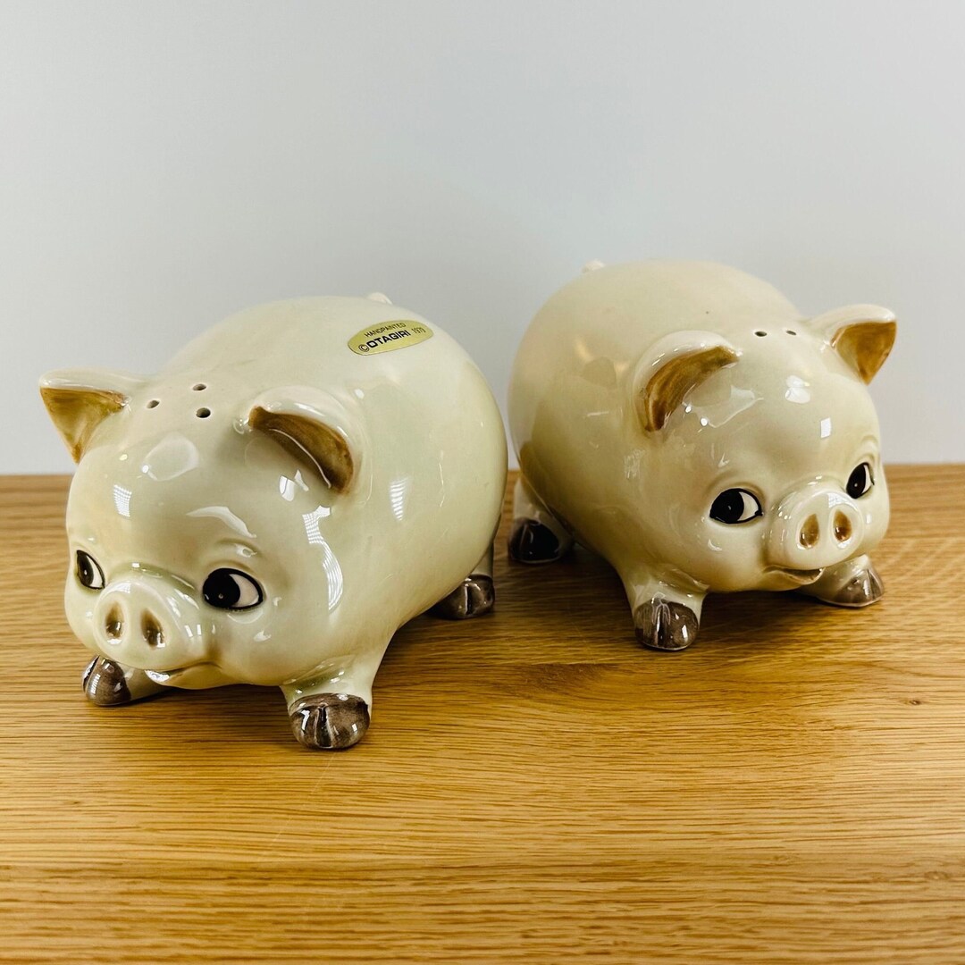 1979 Otagiri Pigs Salt & Pepper Shaker Set - W/ Original OMC Stickers ...
