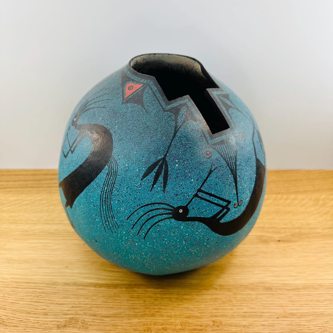 Ralph Aragon Hand Painted Gourd: Zia Pueblo Kokopelli Art - Etsy