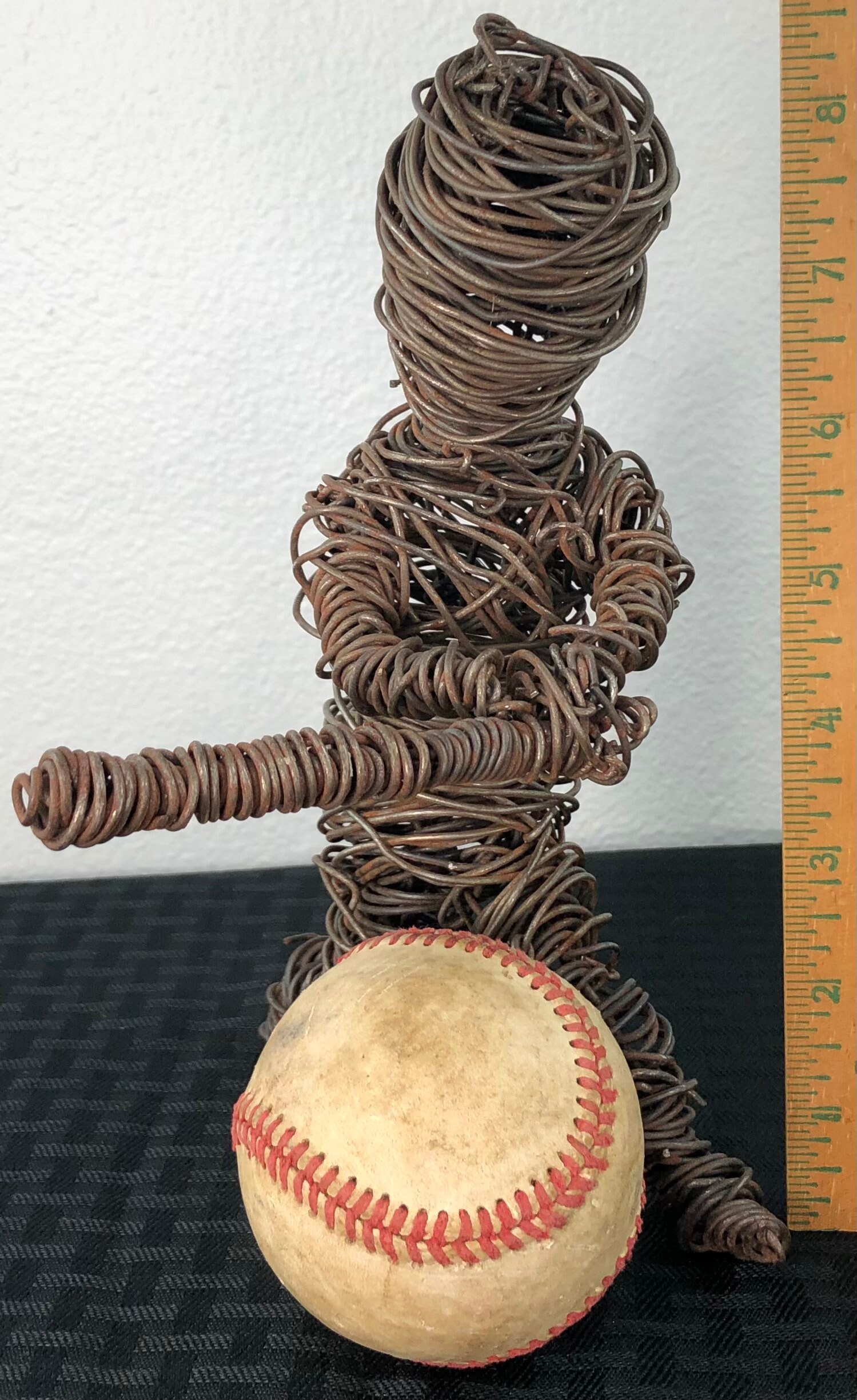 Bent Wire Baseball Player Sculpture Batter Swinging the Bat - Etsy