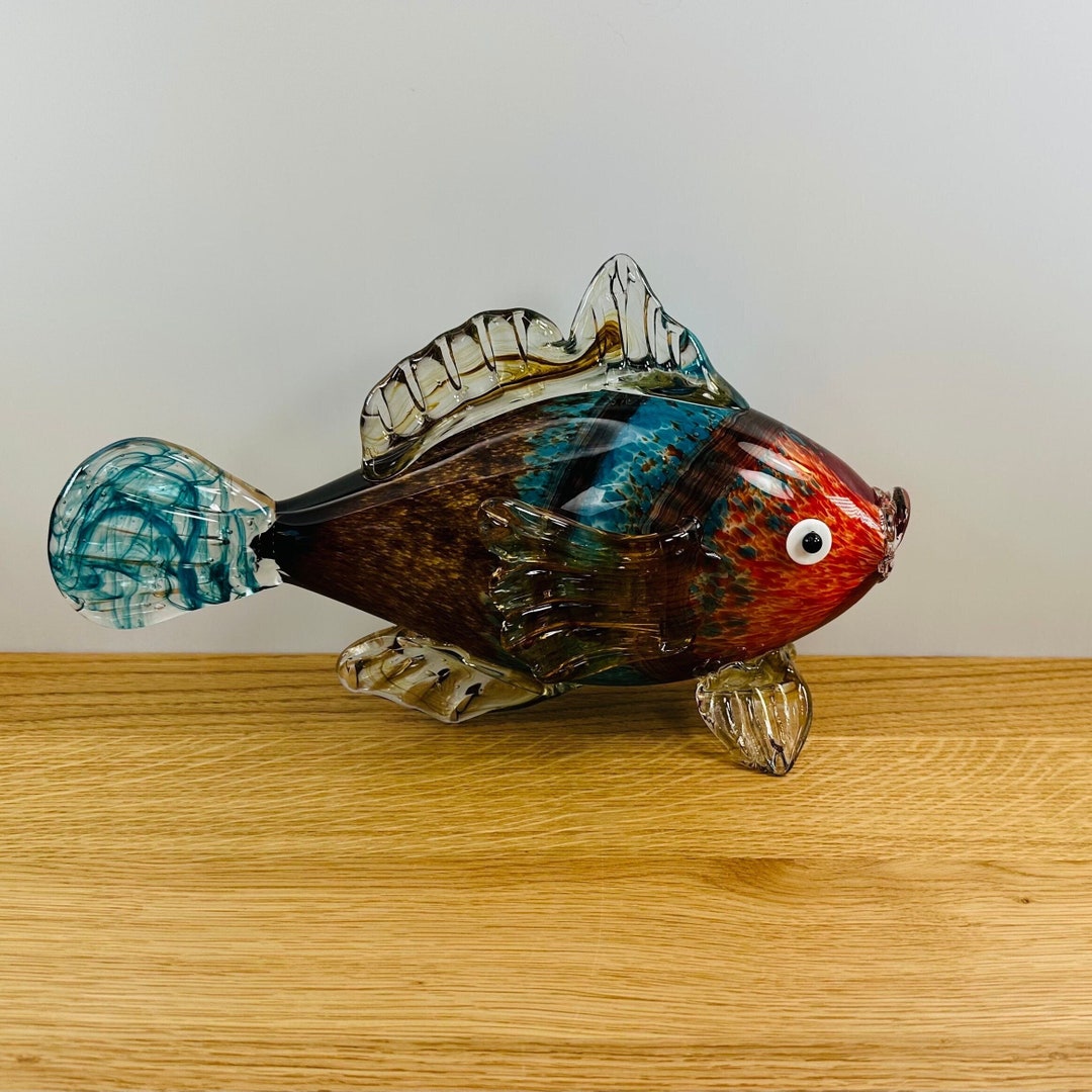 Vintage Blown Glass Fish Large over 3lbs. Murano-style Mid Century ...