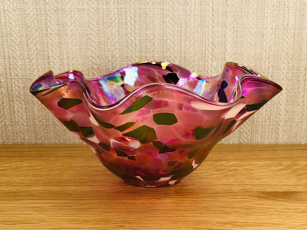 Glass Eye Studio Bowl - Hand Blown Iridescent Glass - Candy Dish ...