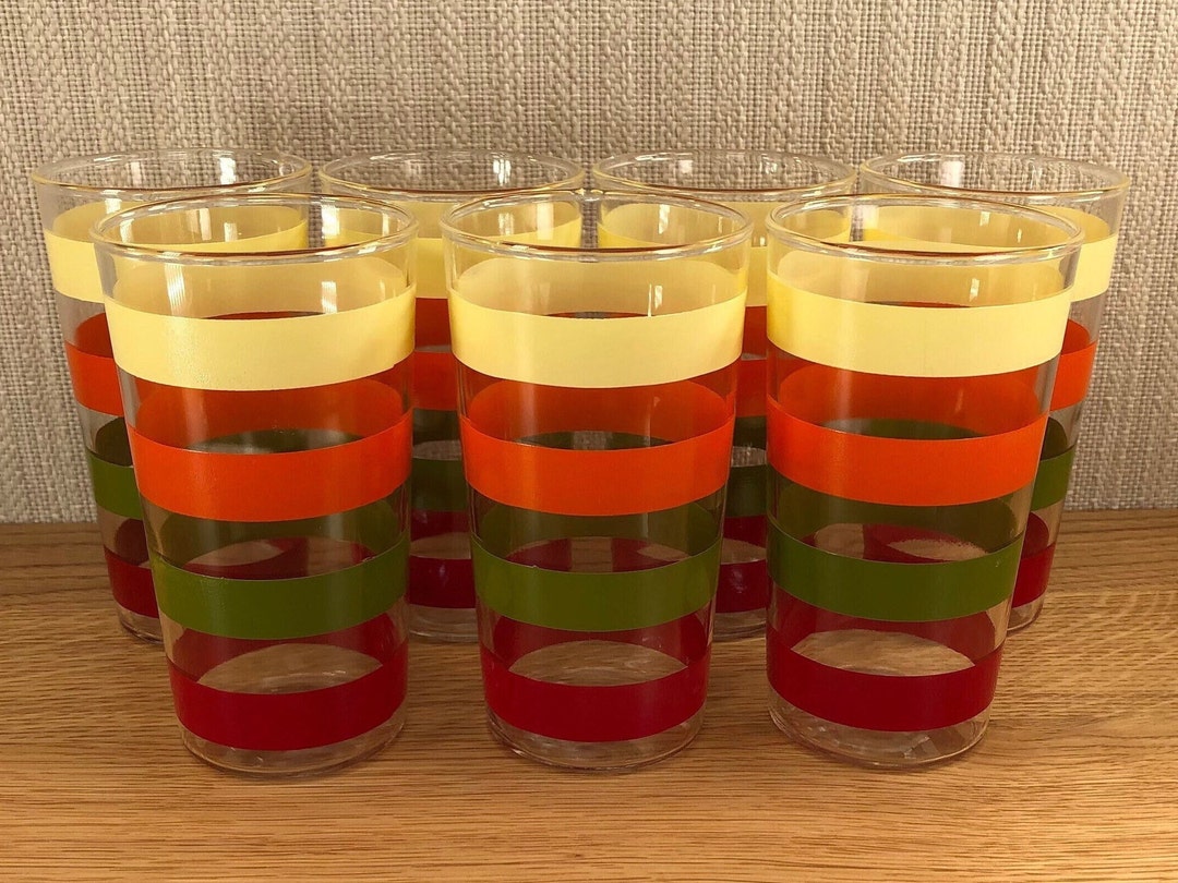 Hazel Atlas Fiesta Glasses Set: Mid-century Retro Barware - Etsy