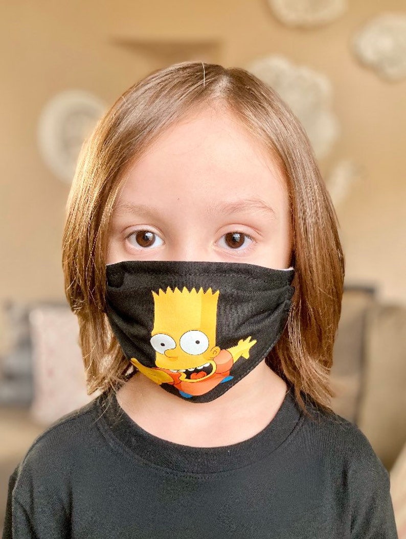 Bart Simpson Graphic Print Face Mask Kids and Adult Size | Etsy