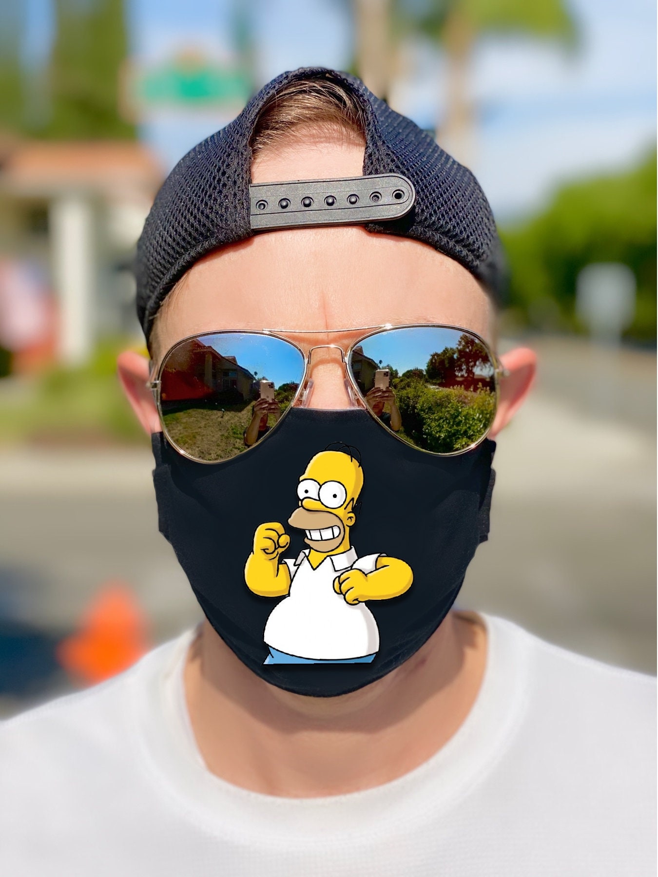 Homer Simpson Graphic Print Face Mask Kids and Adult Size | Etsy