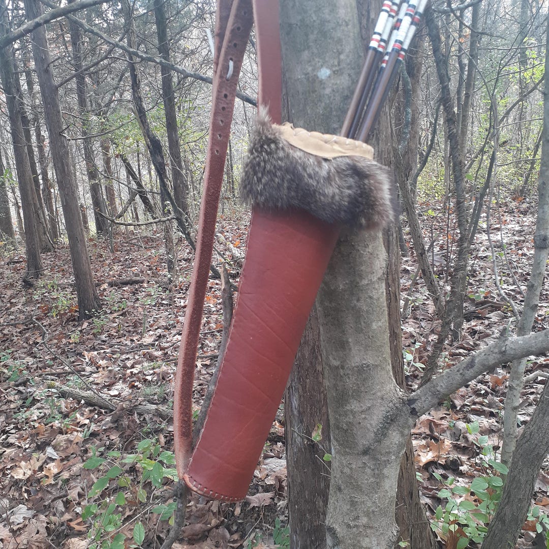 Leather Shoulder Quiver Fur Trim Archery - Etsy