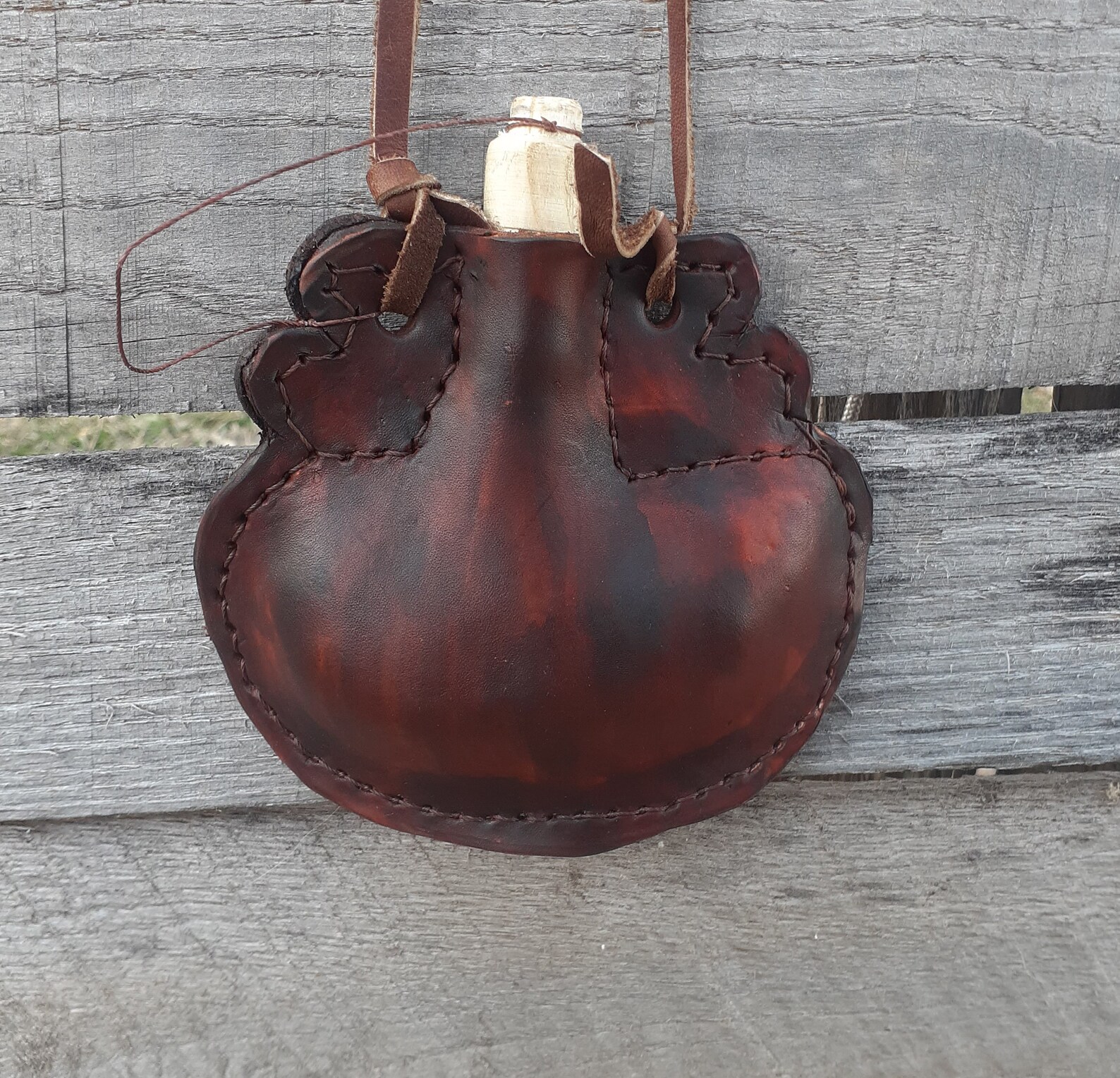 Shot Flask Hardened Leather Black Powder Muzzleloaders - Etsy