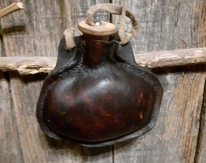 Shot Flask Hardened Leather Black Powder Muzzleloaders - Etsy
