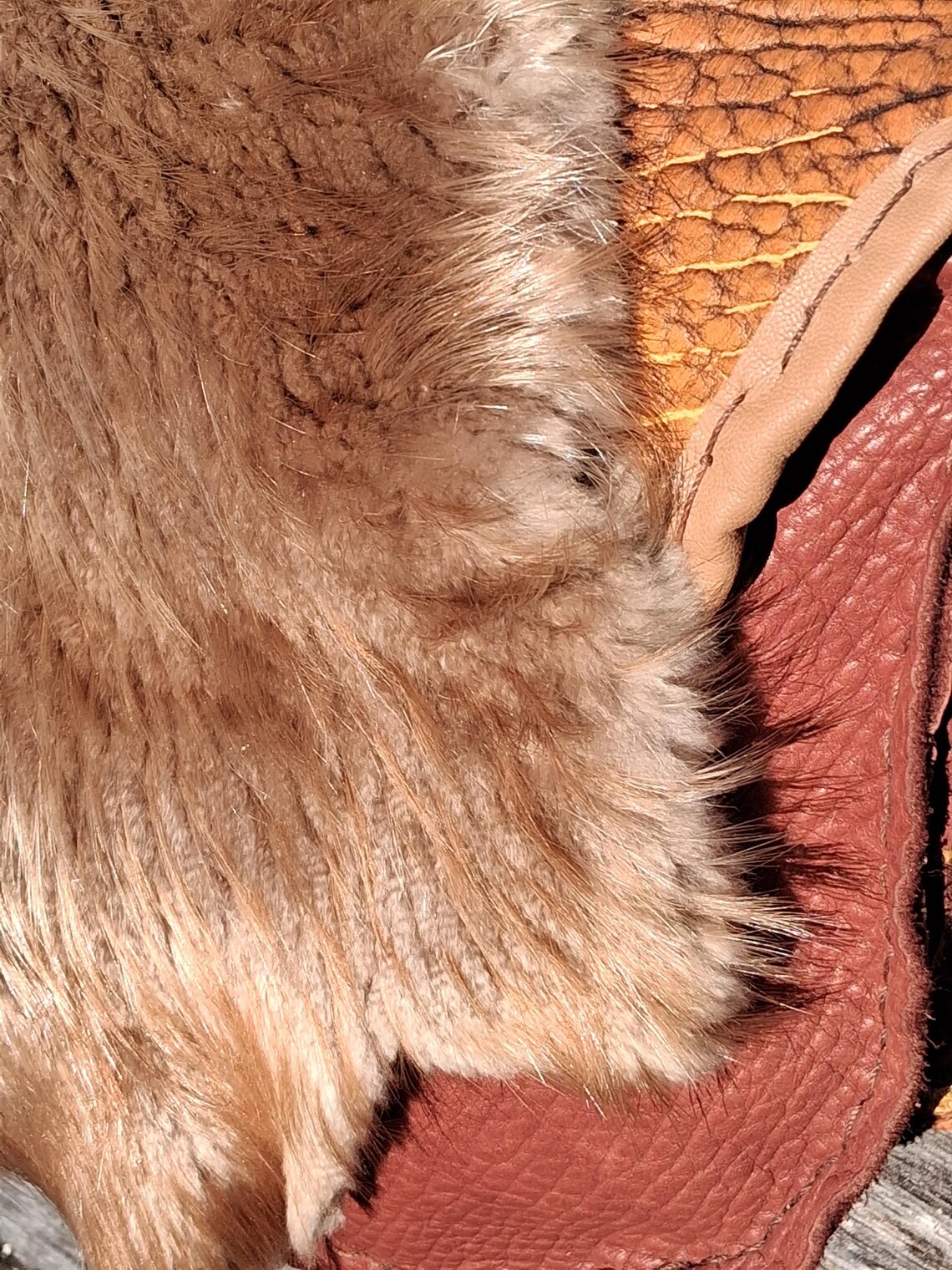 Double Pouch Possibles Bag Black Powder Bison Hide With Fur Hunting Bag ...