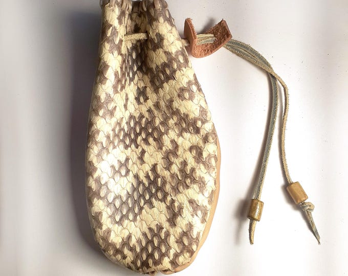 Small Leather Pouch Snake Skin - Etsy