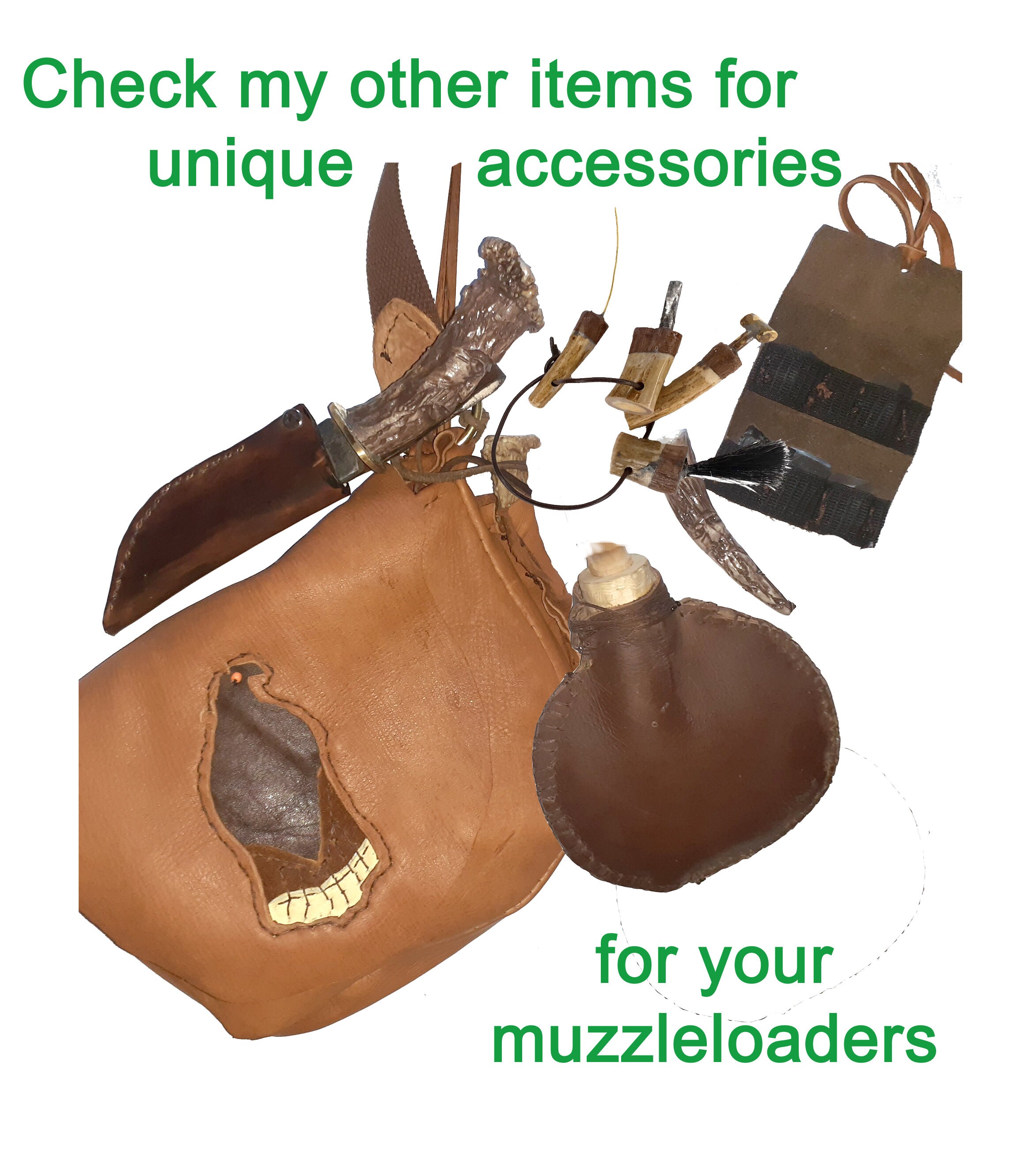 Double Pouch Possibles Bag Black Powder Bison Hide With Fur Hunting Bag ...