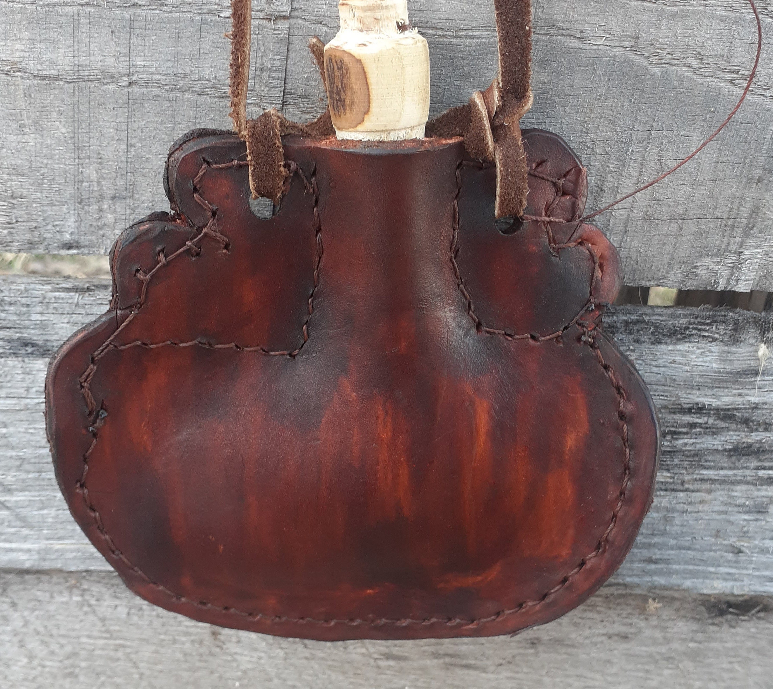 Shot Flask Hardened Leather Black Powder Muzzleloaders - Etsy