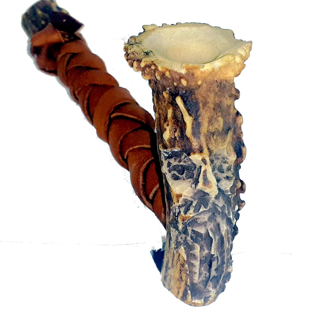 Tobacco Pipe Deer Antler Carved Mountain Man Face - Etsy