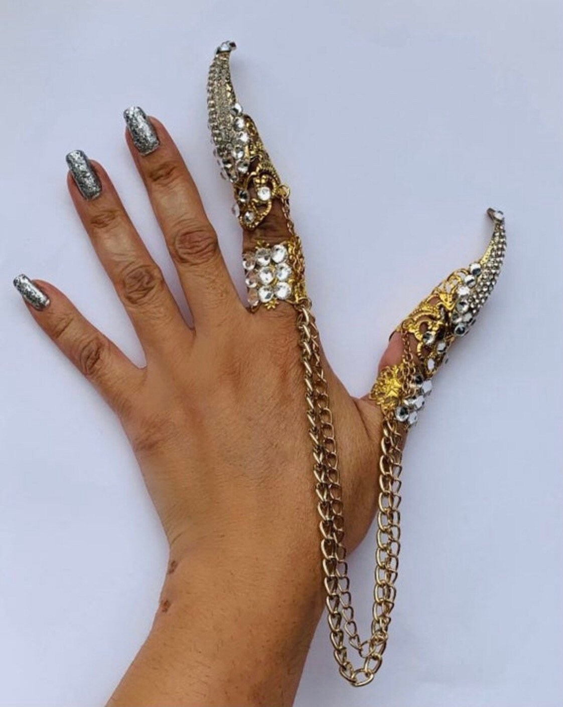 Witch Chained Claw Ringsgolden Clawsnail Tipsnail - Etsy