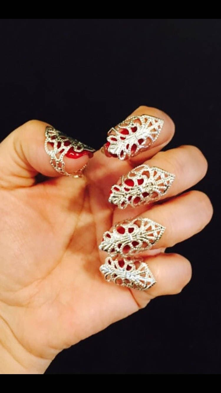 10 pcs. filigree mini claw rings nail tipsfinger tipsnail | Etsy