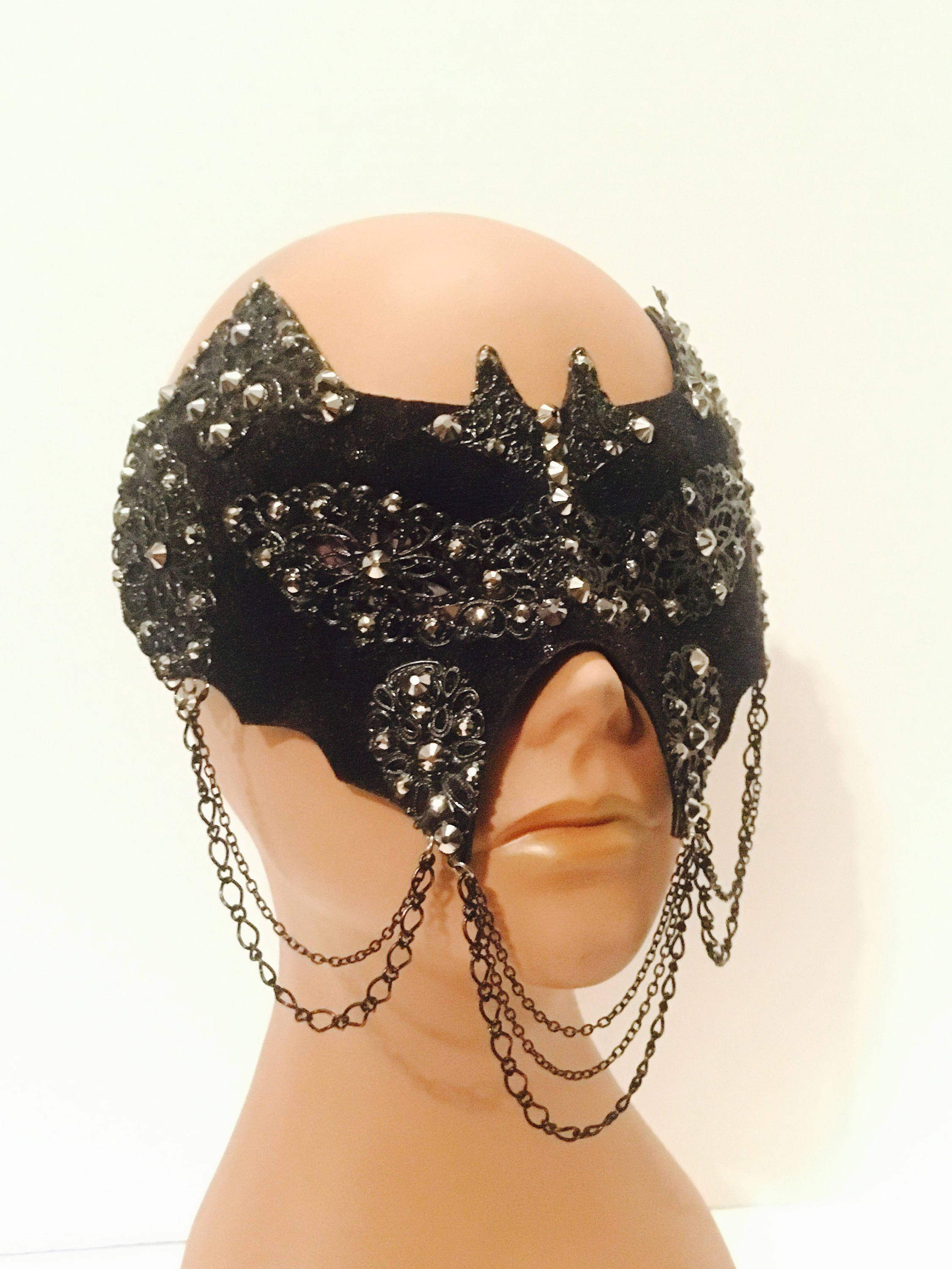 Bat Eyeless Maskcrystal Bat Maskblack Maskbat Maskblack - Etsy