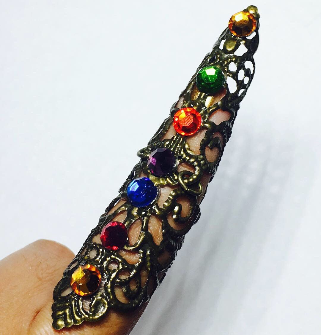 Crystal armor ringShield ringFull finger ringfull finger | Etsy